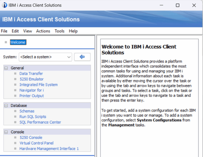 IBM i systems with Access Client Solutions